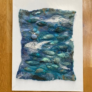 Ocean Waves Abstract Textile Art - Etsy UK