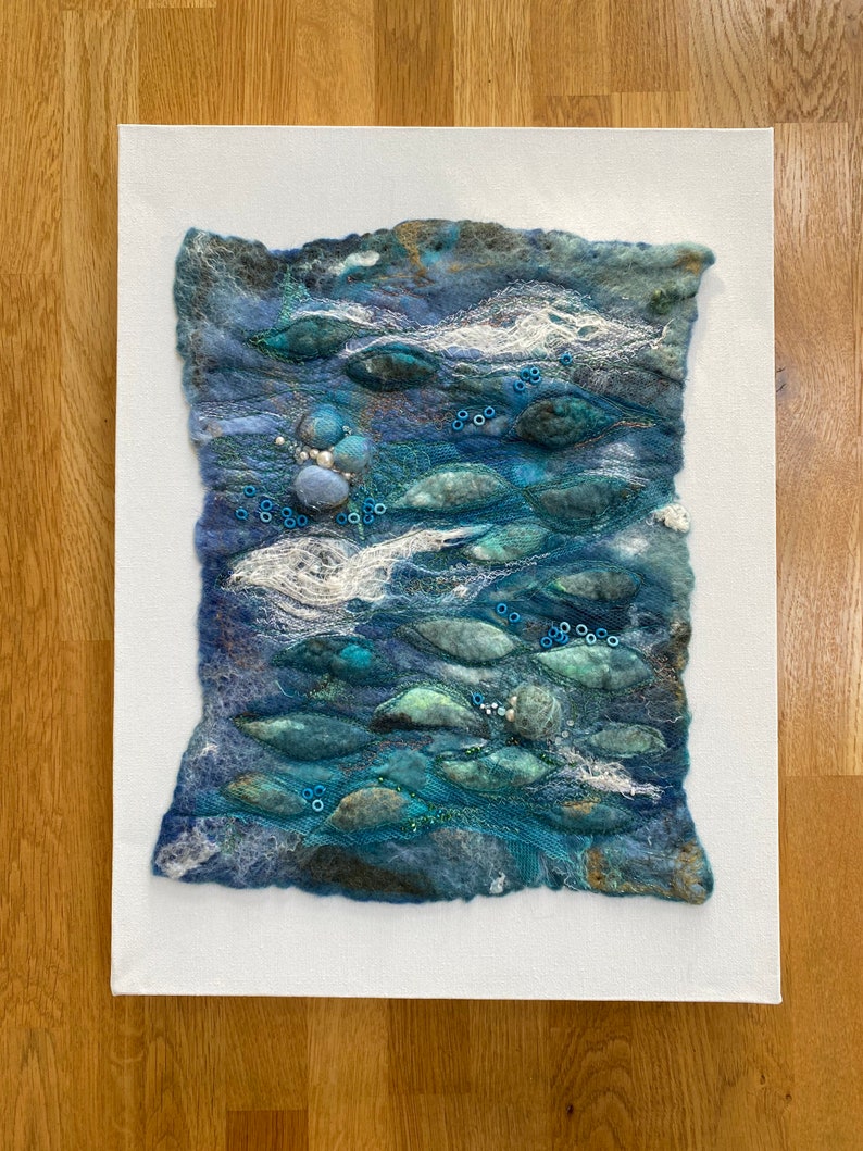 Ocean Waves Abstract Textile Art - Etsy UK