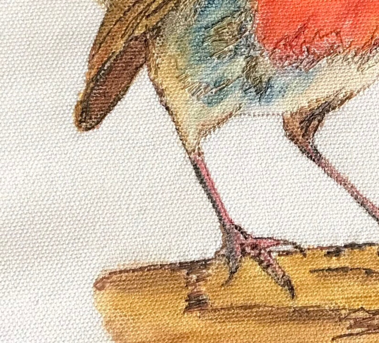 Robin Textile Art Robin decor | Etsy