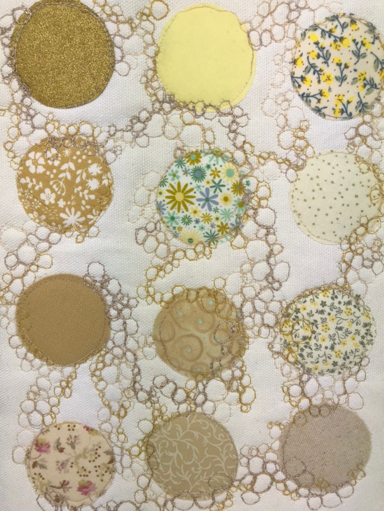 Champagne Bubbles Textile Art Abstract Fibre Art | Etsy