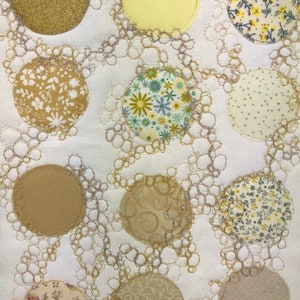 Champagne Bubbles Textile Art, Abstract Fibre Art - Etsy