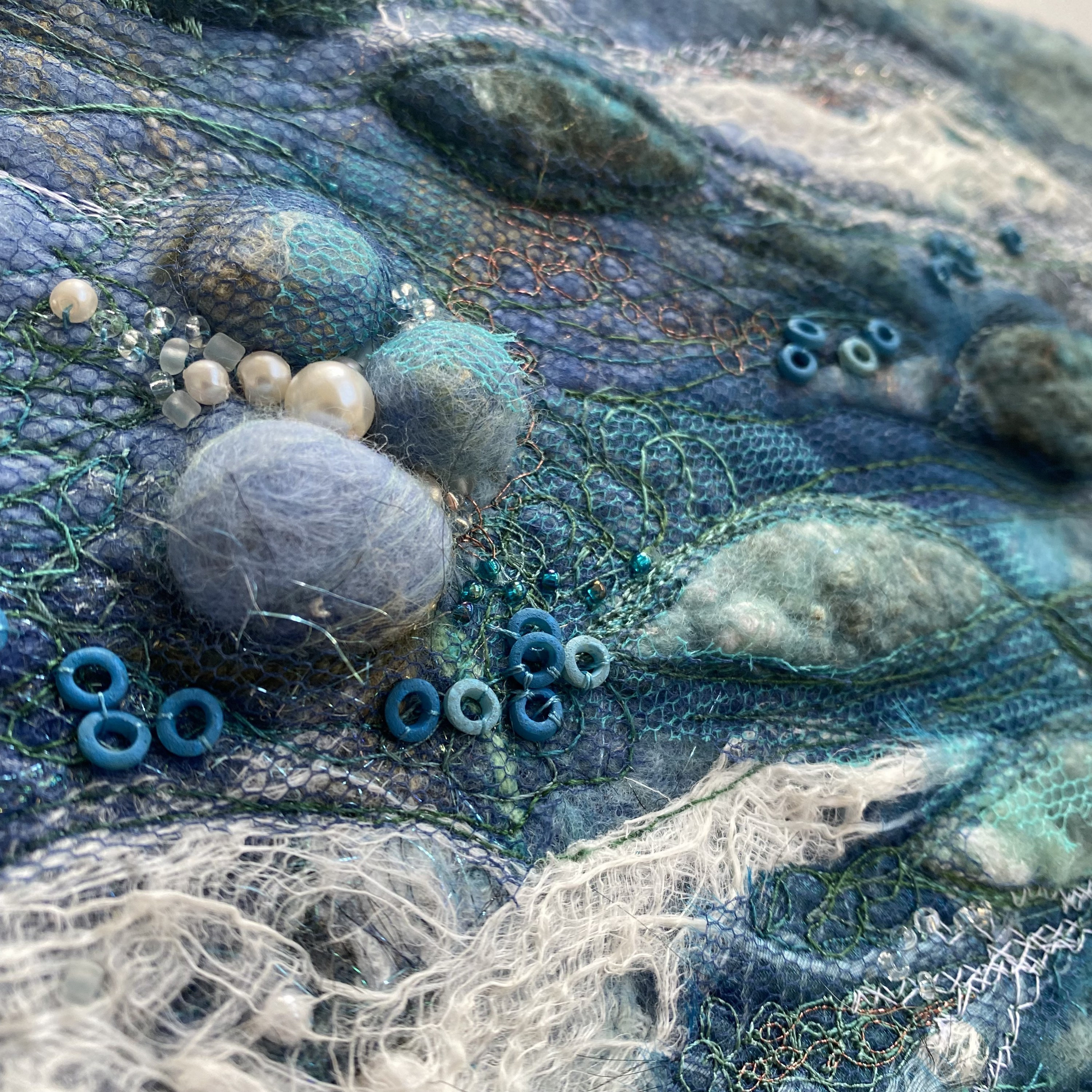 Ocean Waves Abstract Textile Art - Etsy UK