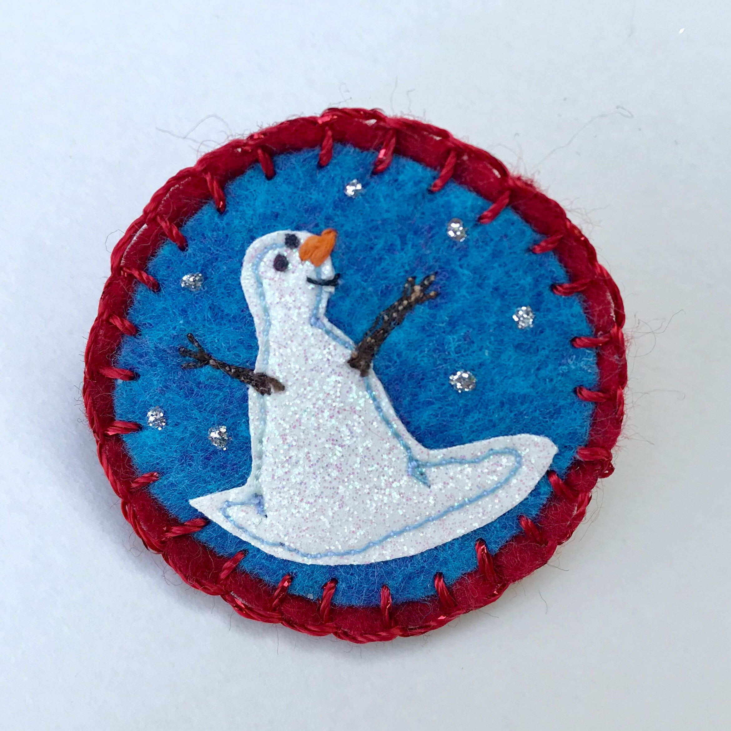 Snowman Brooch, Christmas Pin, Christmas Felt Badge, Winter Brooch - Etsy