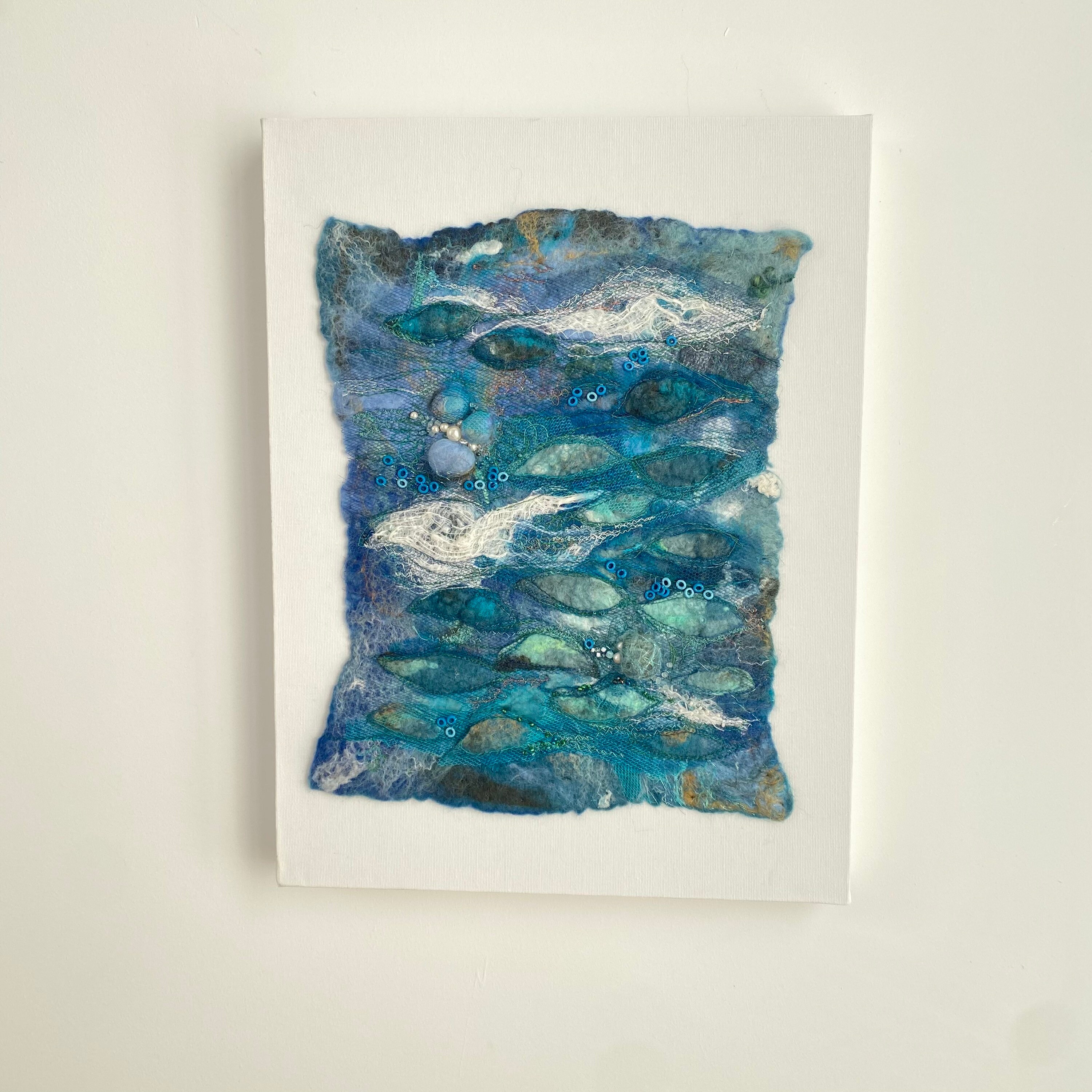 Ocean Waves Abstract Textile Art - Etsy UK