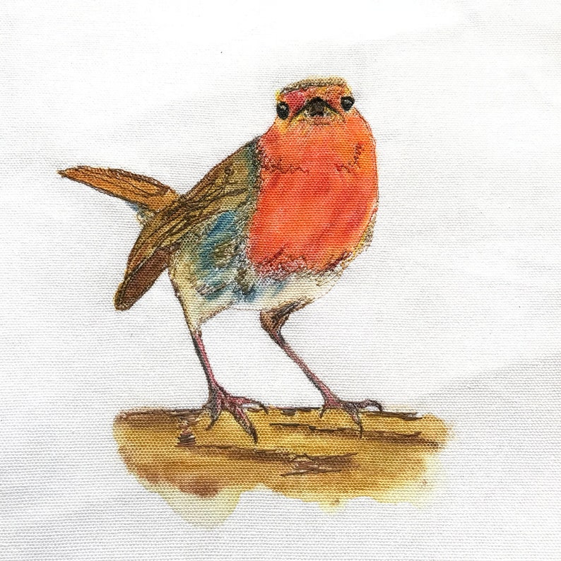 Robin Textile Art Robin Decor | Etsy