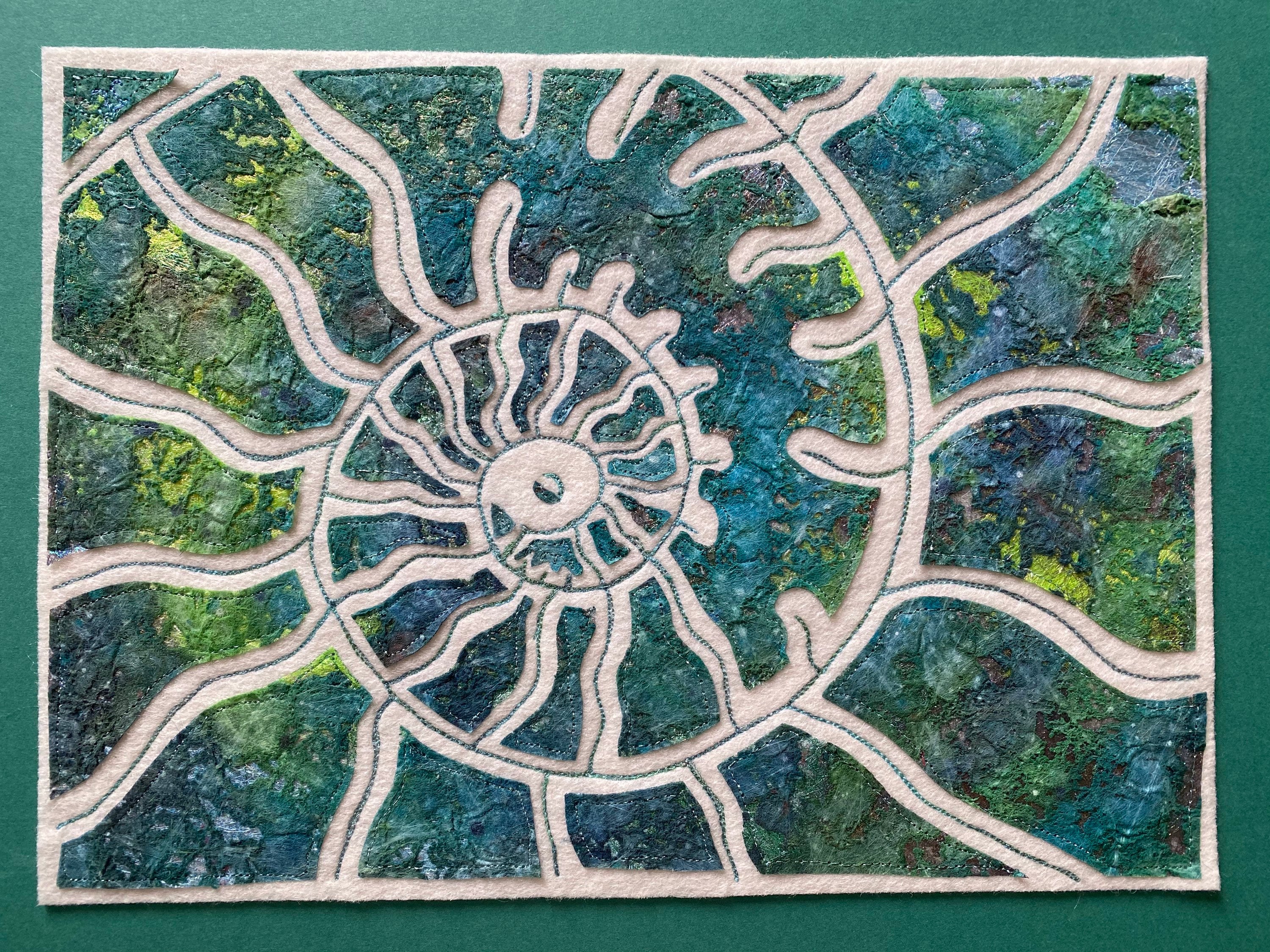 Ocean Ammonite Textile Art Fossil Decor | Etsy