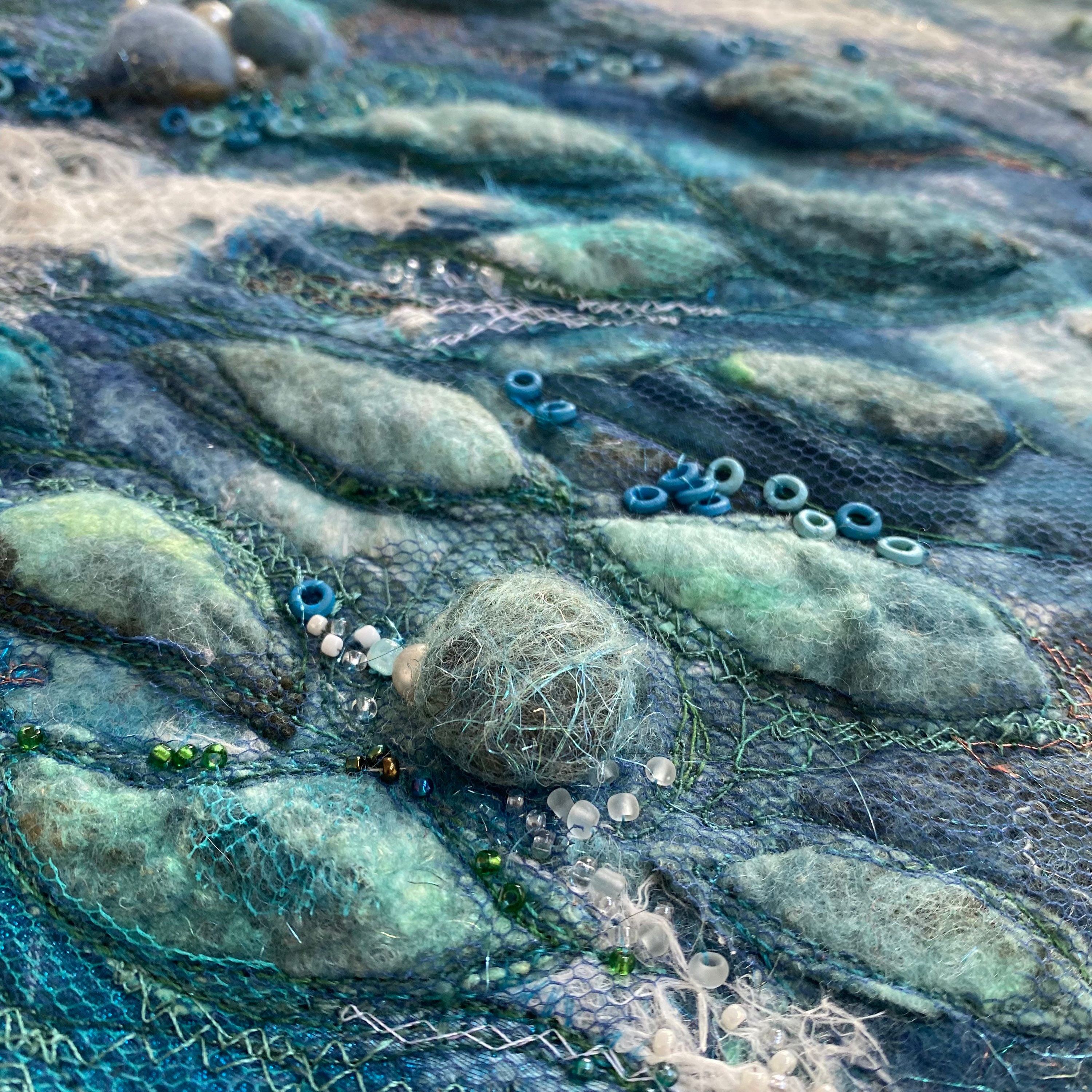 Ocean Waves Abstract Textile Art - Etsy UK