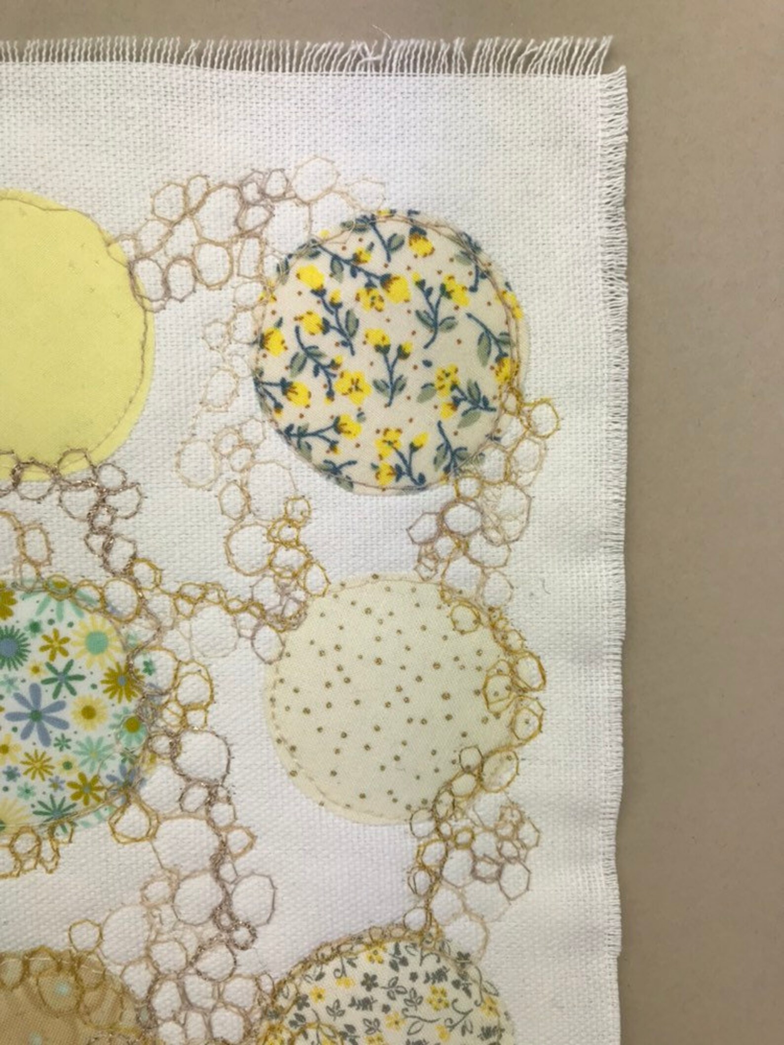 Champagne Bubbles Textile Art Abstract Fibre Art | Etsy