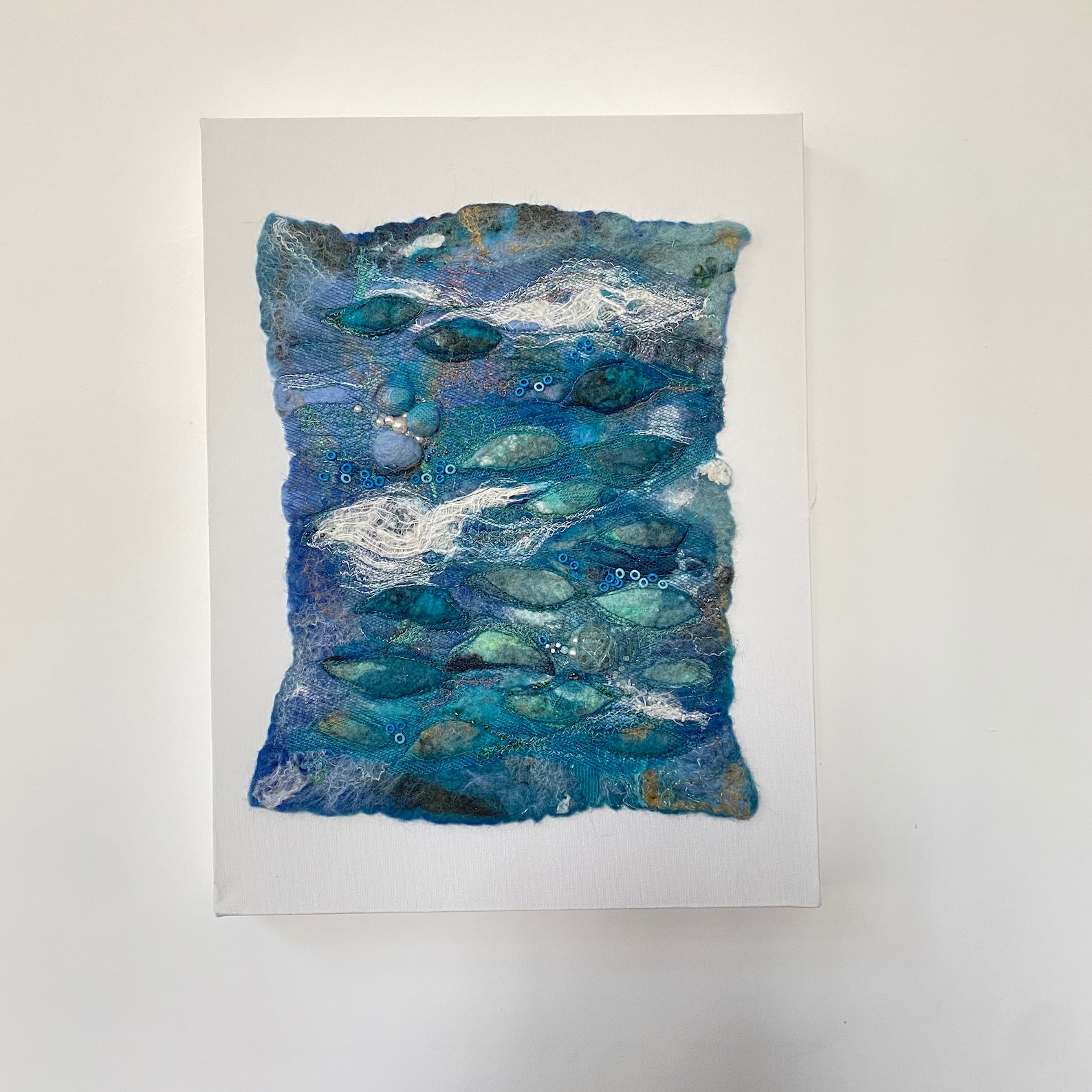 Ocean Waves Abstract Textile Art - Etsy UK