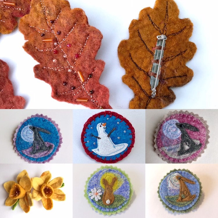 Snowman Brooch, Christmas Pin, Christmas Felt Badge, Winter Brooch - Etsy