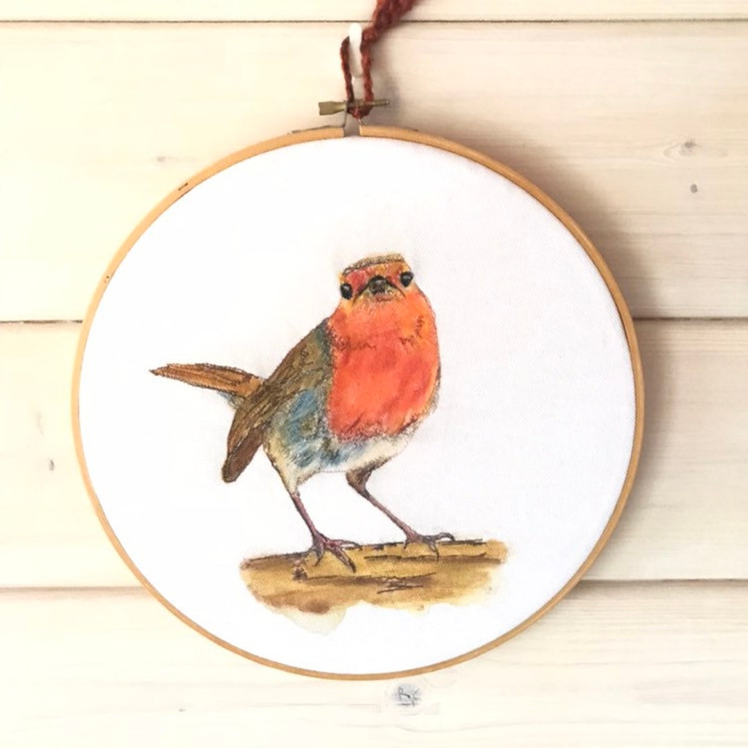 Robin Textile Art Robin Decor - Etsy
