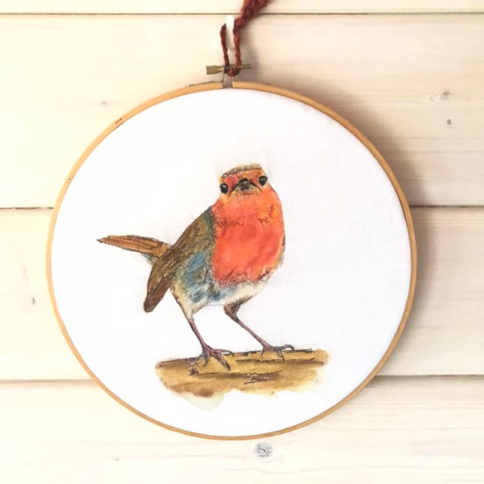 Robin Textile Art Robin decor | Etsy