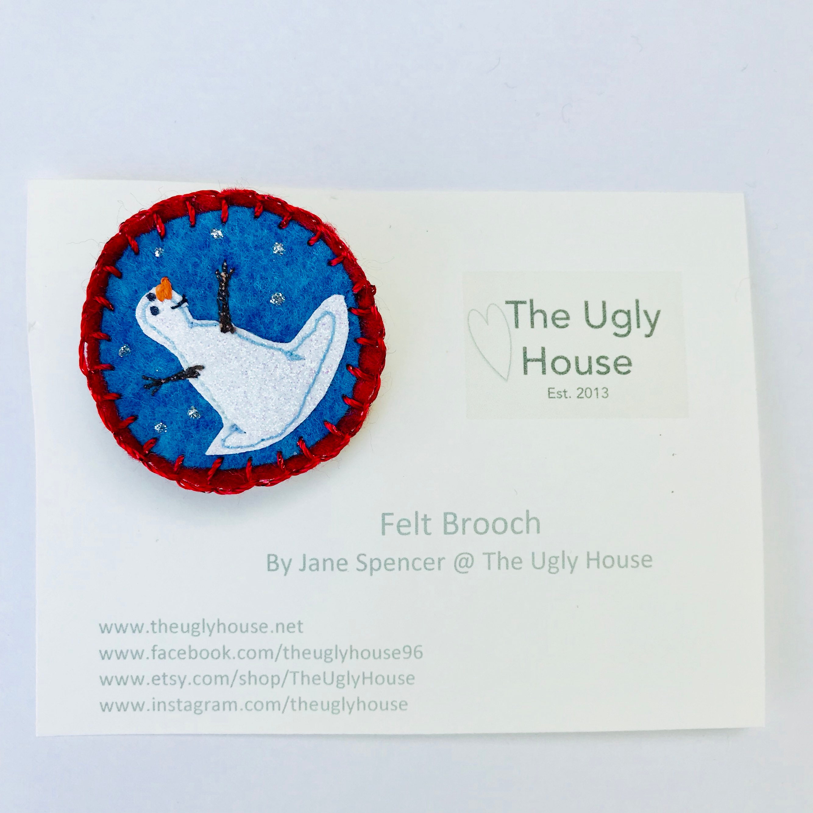 Snowman Brooch, Christmas Pin, Christmas Felt Badge, Winter Brooch - Etsy