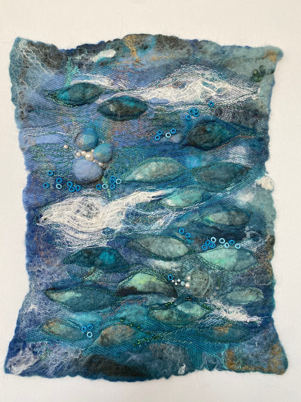 Ocean Waves Abstract Textile Art - Etsy UK