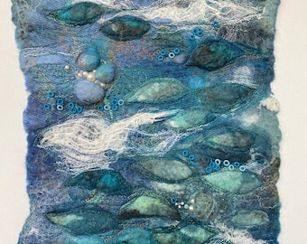 Champagne Bubbles Textile Art Abstract Fibre Art | Etsy