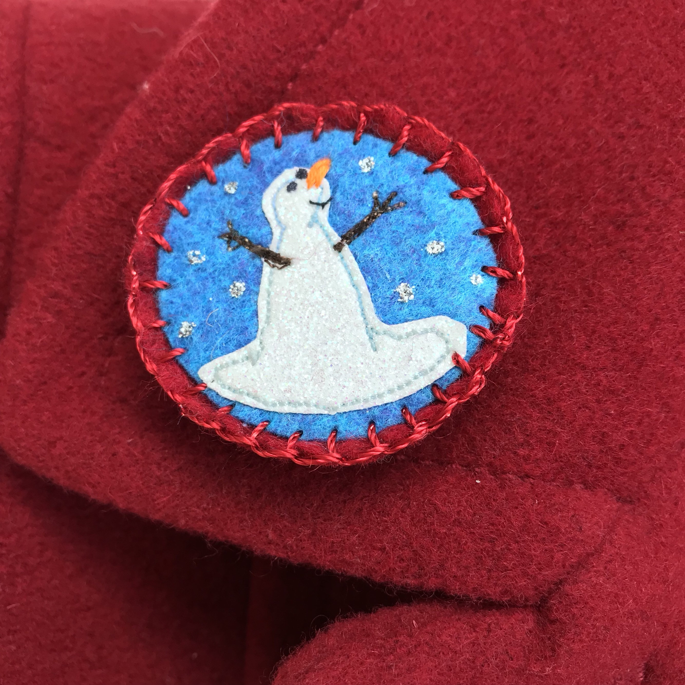Snowman Brooch, Christmas Pin, Christmas Felt Badge, Winter Brooch - Etsy