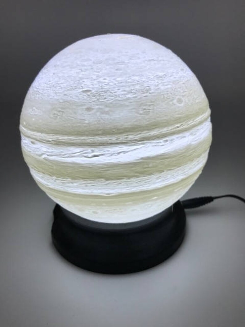 3D Printed Jupiter Lamp With LED Tabletop Lighting Unique - Etsy