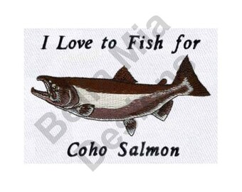Salmon embroidery | Etsy