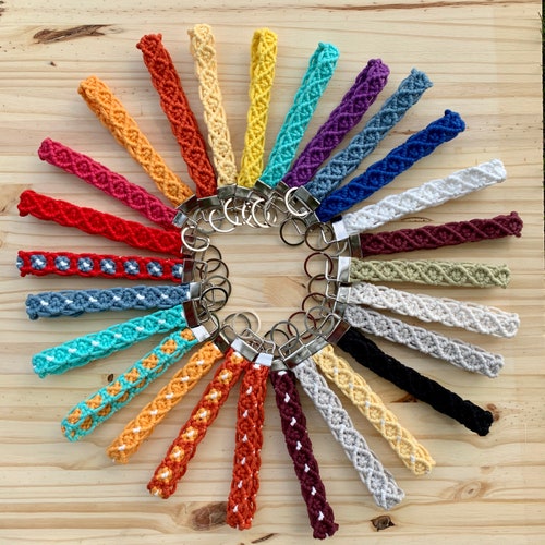 Custom Key Chains Macrame Wristlet Personalized Key Fob Cute - Etsy