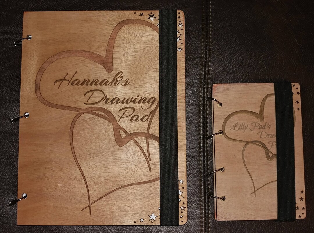 Wooden Heart Design Drawing Pad - Etsy