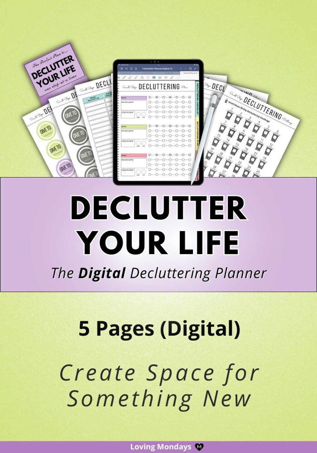 Digital Decluttering Planner, iPad Tablet, Goodnotes, Digital Notebook ...