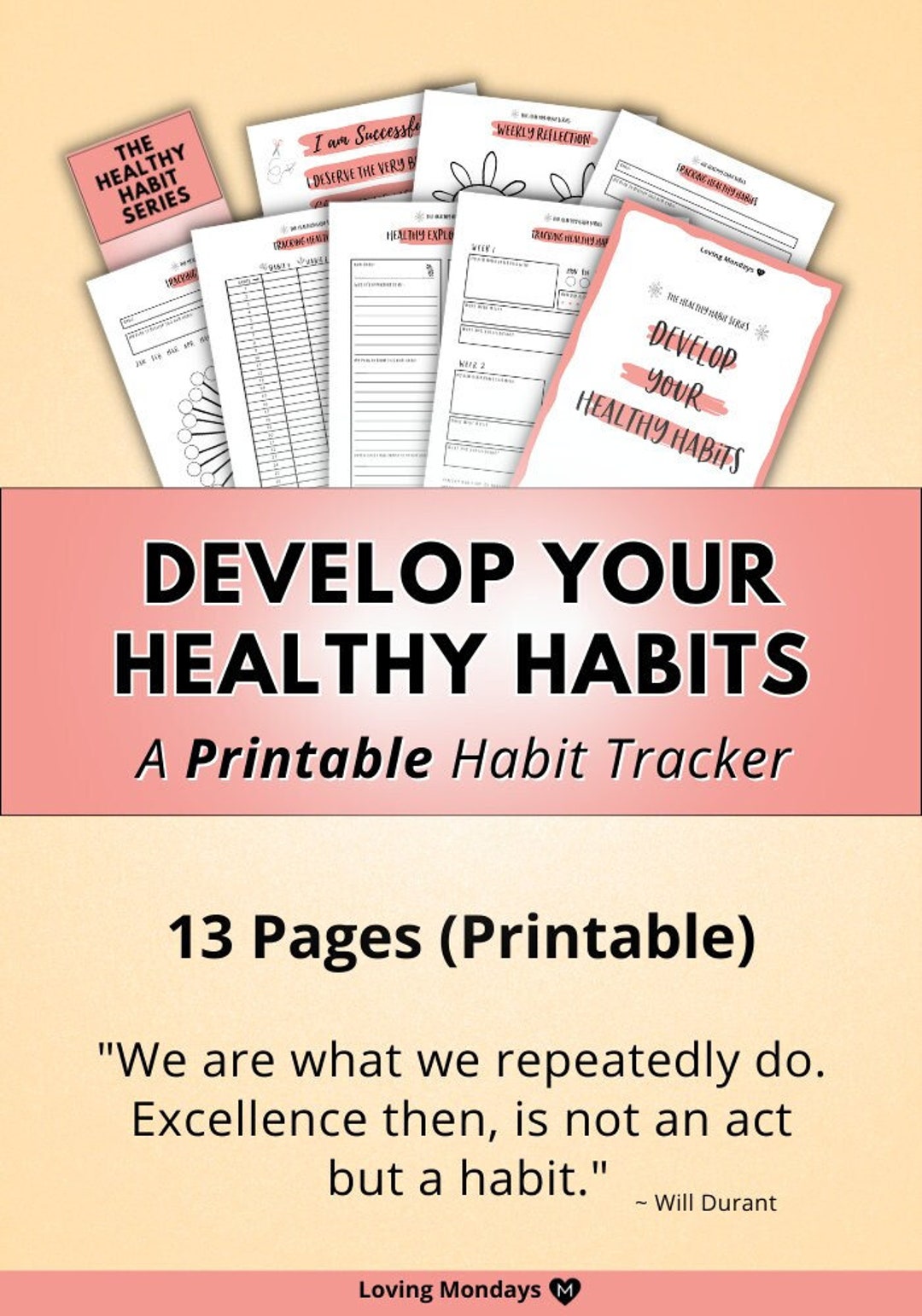 PDF Habit Tracker Printable ~ Habits, 30-day Challenge, Daily Routine ...