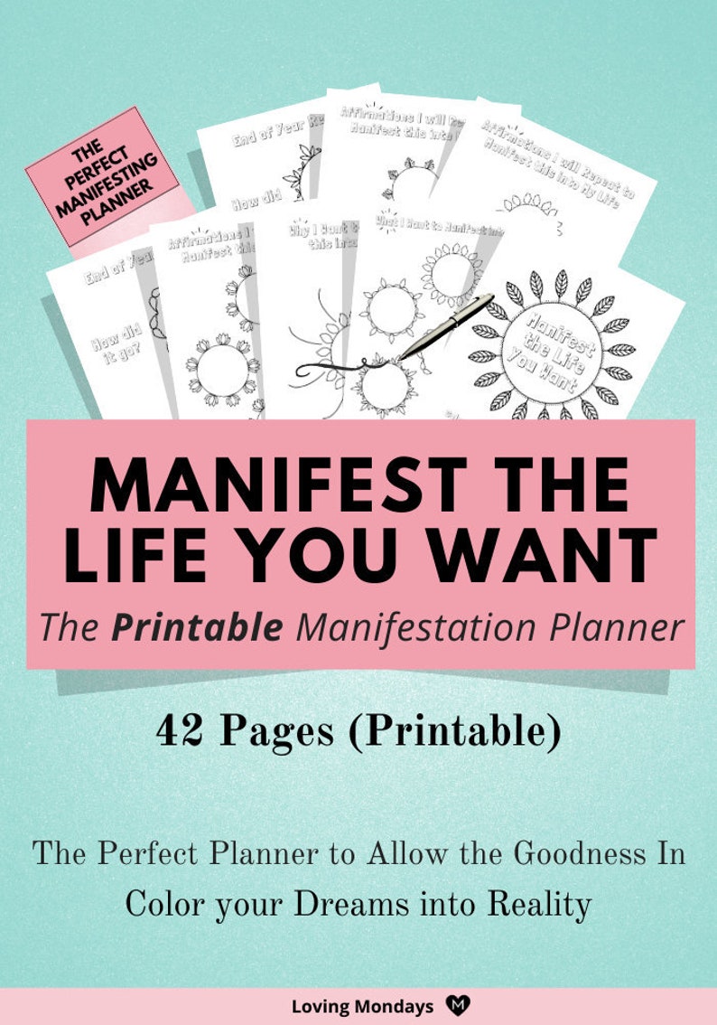 Printable Manifestation And Goal Planner Law Of Attraction Etsy