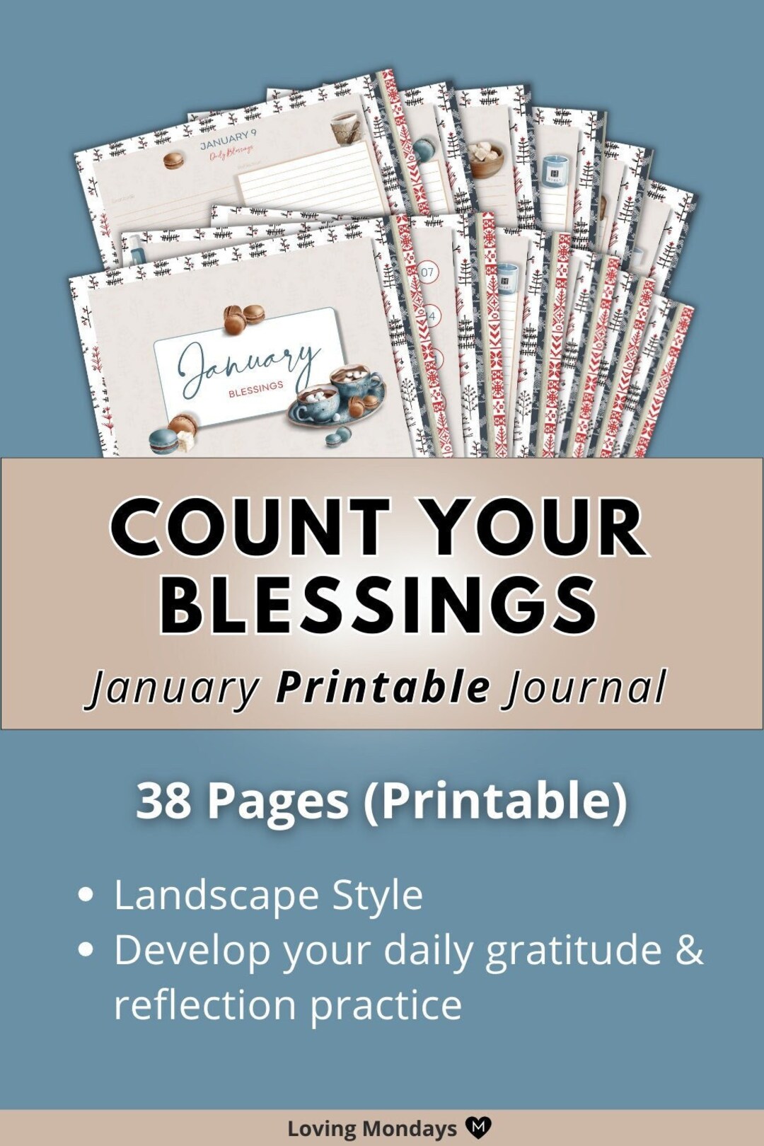 Printable Mindfulness Journal for January Gratitude, Self Care ...