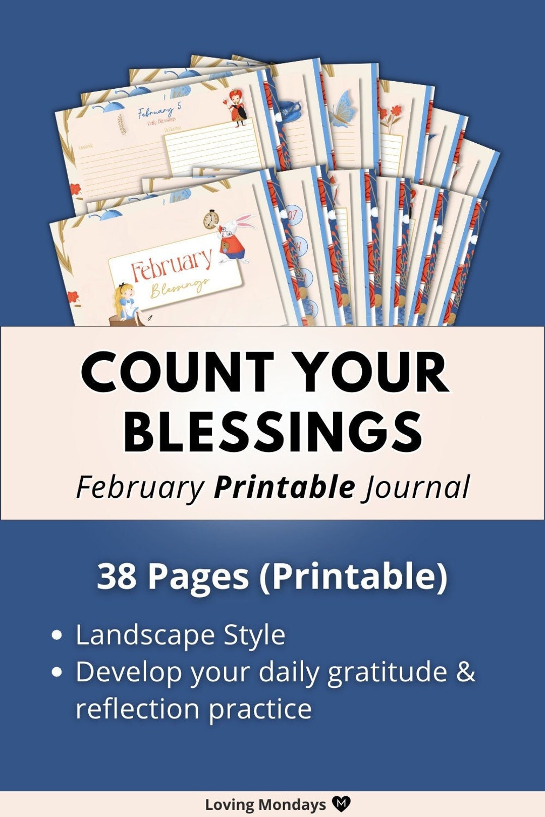 Printable Mindfulness Journal for February Gratitude, Self Care ...