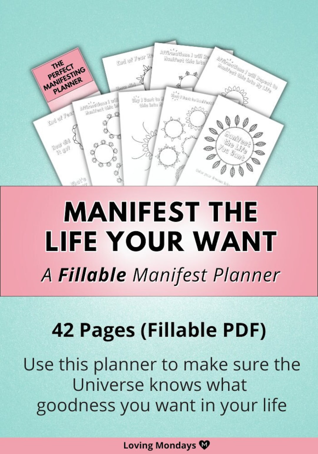 Fillable Manifest Planner~ Fillable Law of Attraction Planner ...