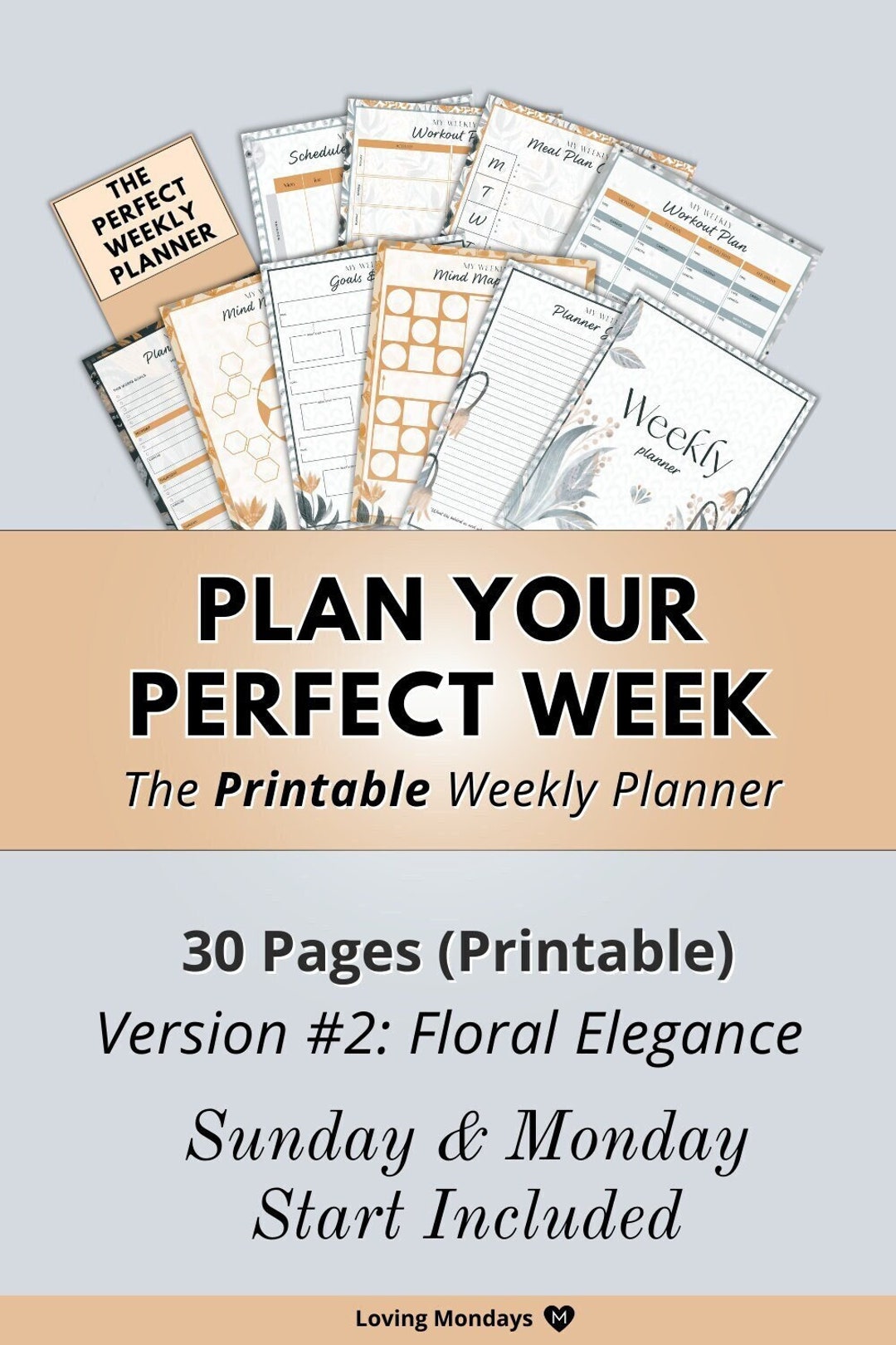 PDF Weekly Planner Printable ~ Weekly Calendar, Weekly Schedule ...