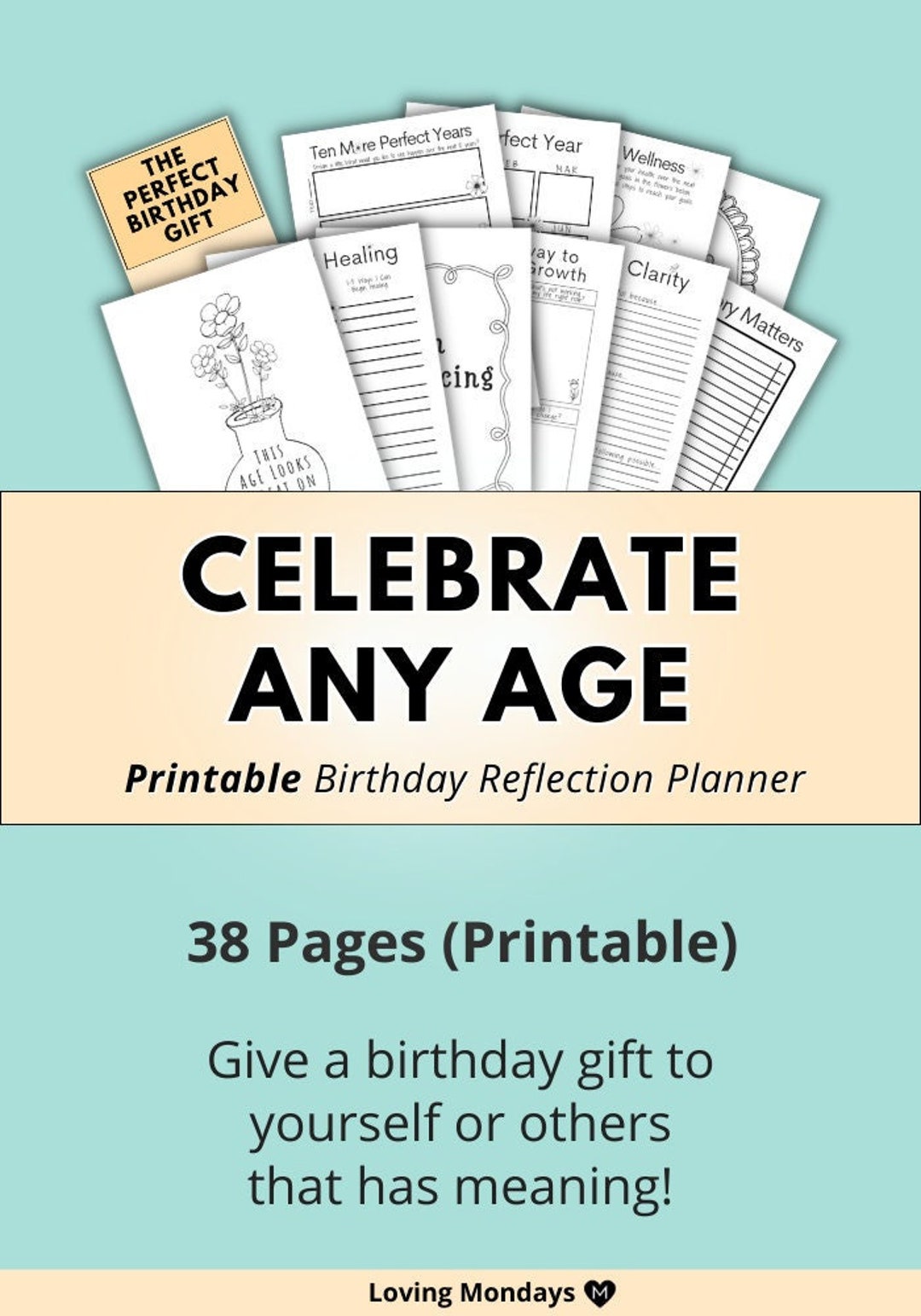 Printable Birthday Reflection Planner (any Age) ~ Printable PDF Journal ...