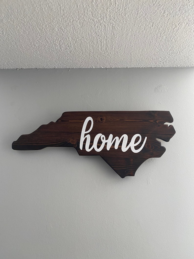 Wooden North Carolina Sign, Pick Stain, North Carolina Art, North ...
