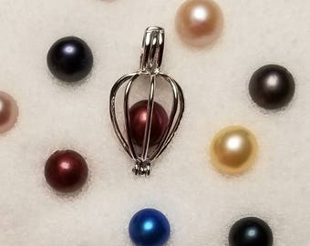 NEW 925 Sterling Silver Carousel Pearl Cage Locket Pendant | Etsy