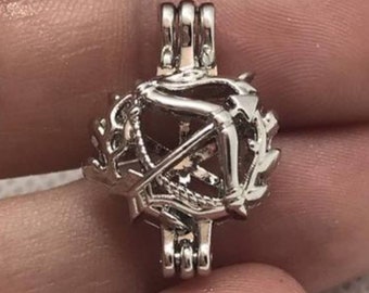 New 925 Sterling Silver Goldfish Pearl Cage Locket Pendant | Etsy