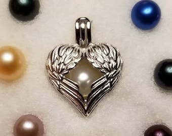 New 925 Sterling Silver Goldfish Pearl Cage Locket Pendant | Etsy