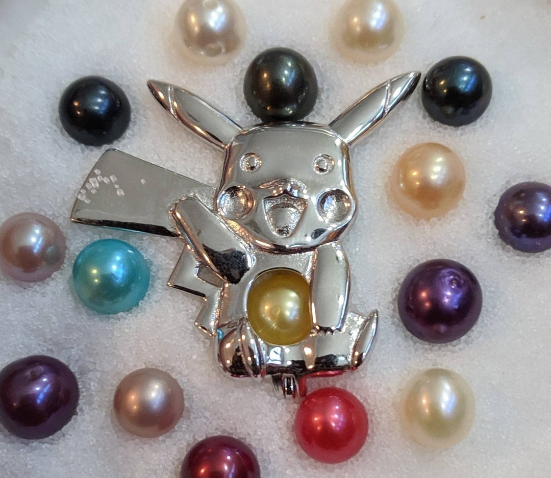 NEW 925 Sterling Silver Pikachu Pearl Cage Locket Pendant Necklace ...