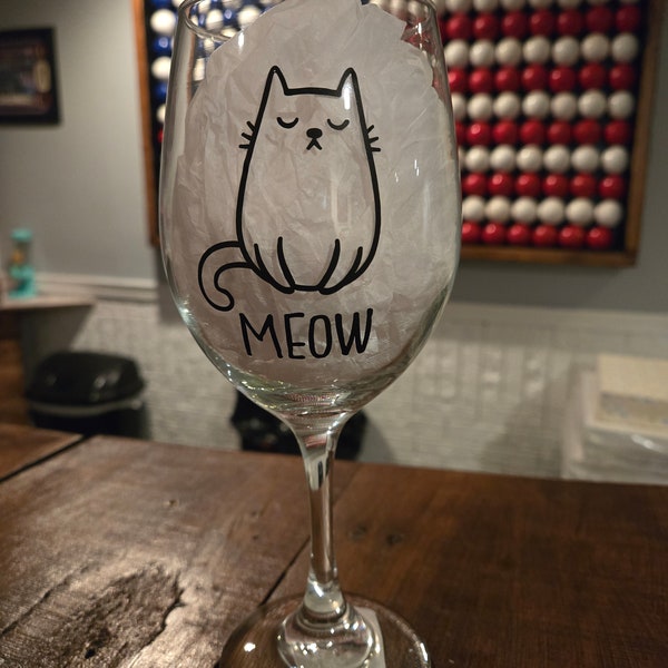 Meow Wine Glass - Etsy
