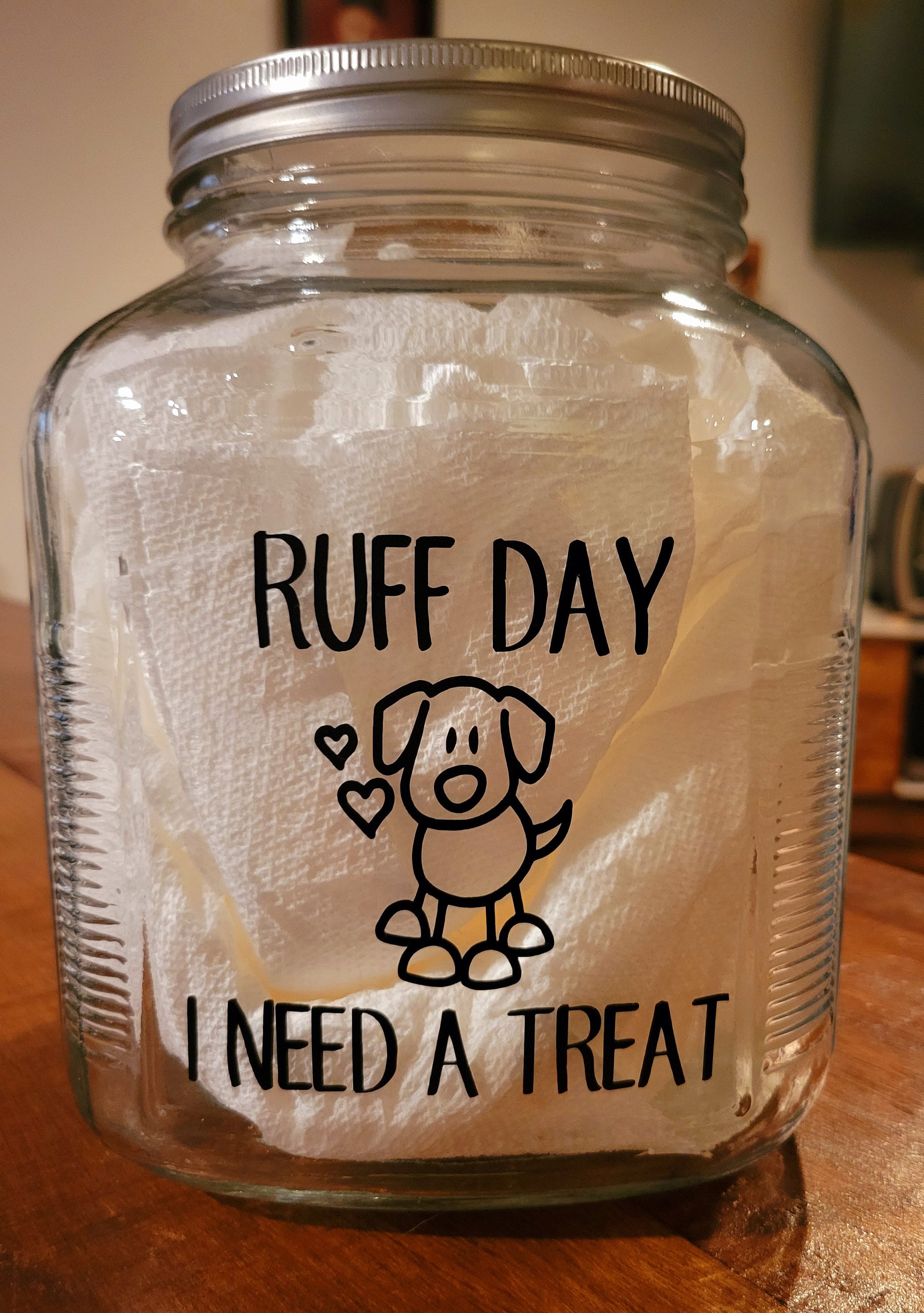 Dog Treat Jar/ Pet Treat Jar - Ruff Day I Need a Treat! - Etsy