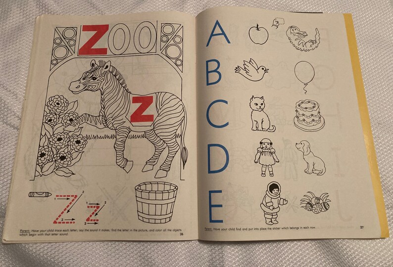 Vintage 1984 Golden Step Ahead Preschool Workbook ABC - Etsy