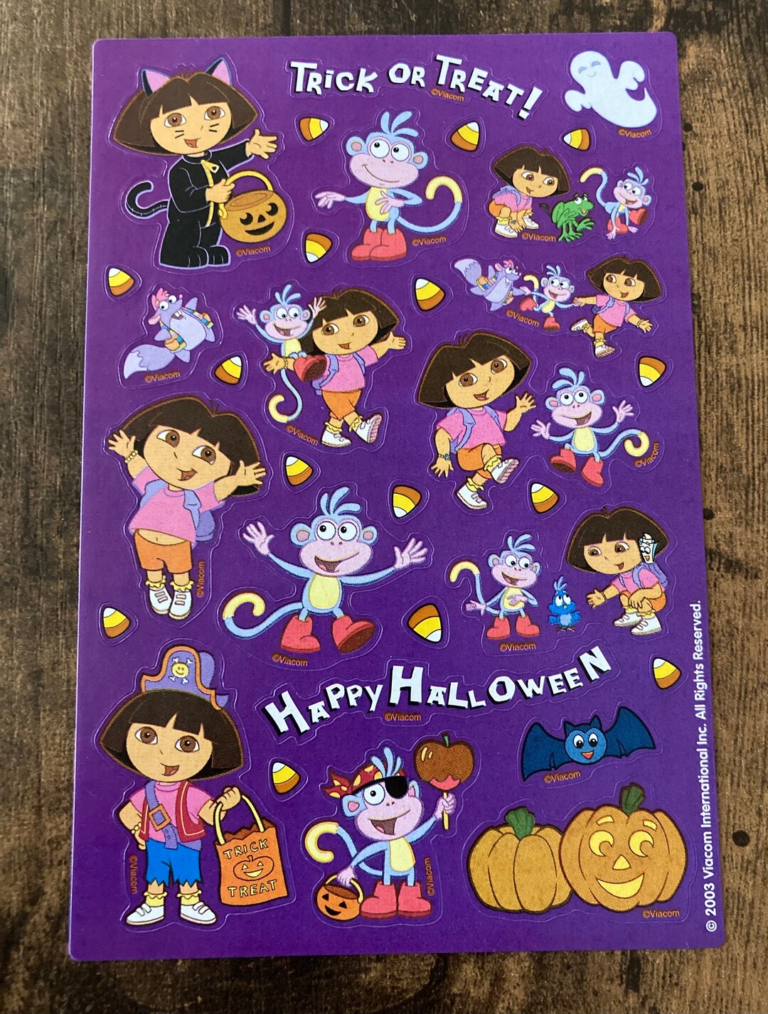 Vintage 2003 Dora the Explorer Halloween Sticker Sheet by Stickety-doo ...
