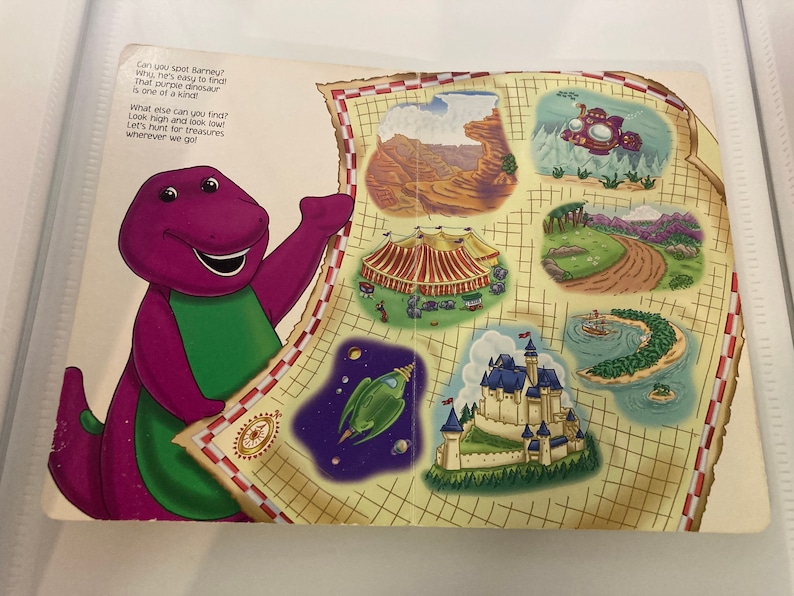 Vintage 1997 Barney Board Book Treasure Hunt - Etsy