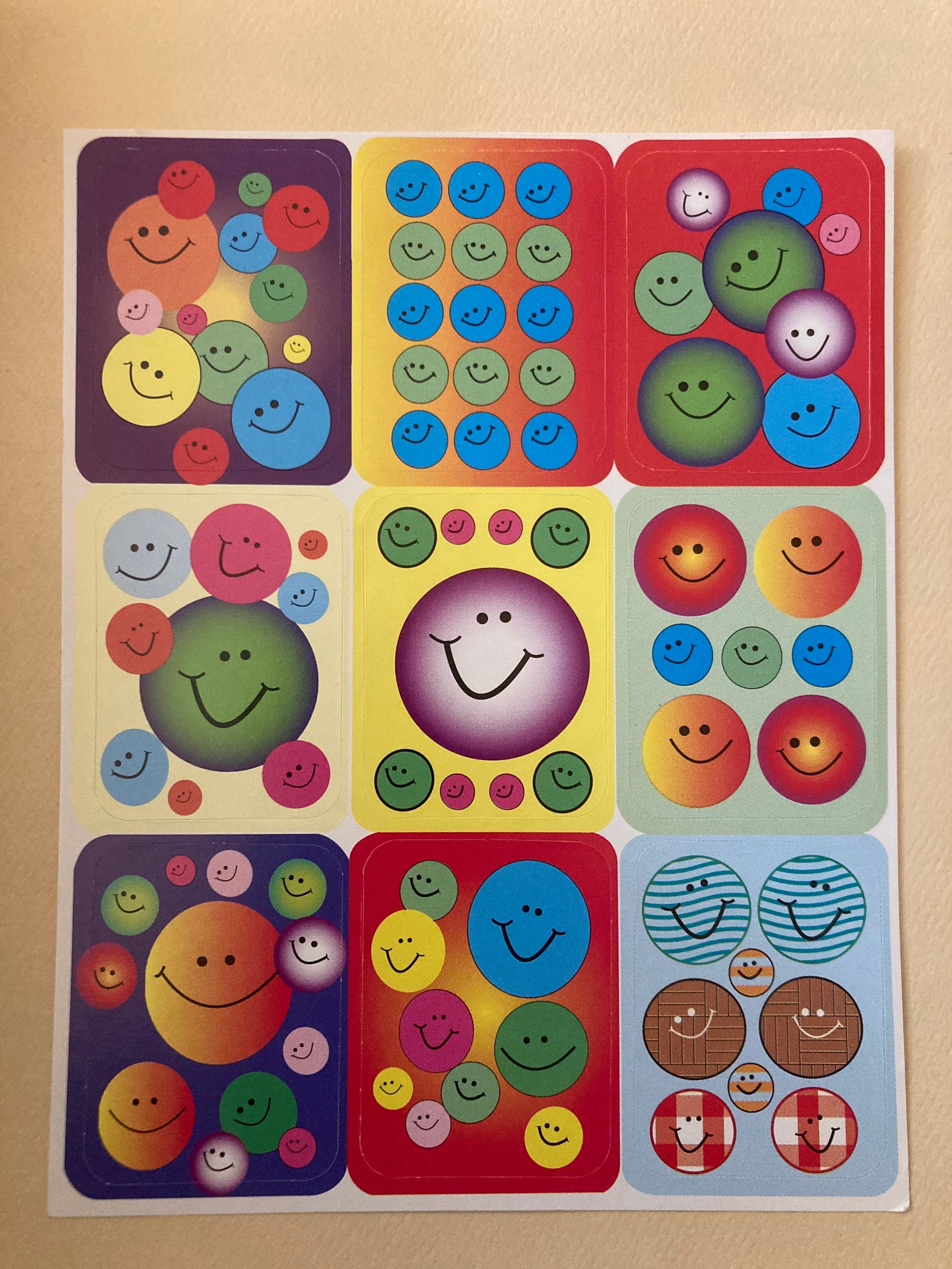 Vintage Eureka Smiley Faces Sticker Sheet - Etsy