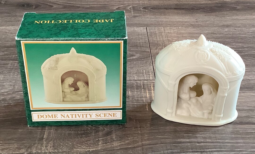 Vintage Christmas Dome Nativity Scene Jade Collection 80749 - Etsy