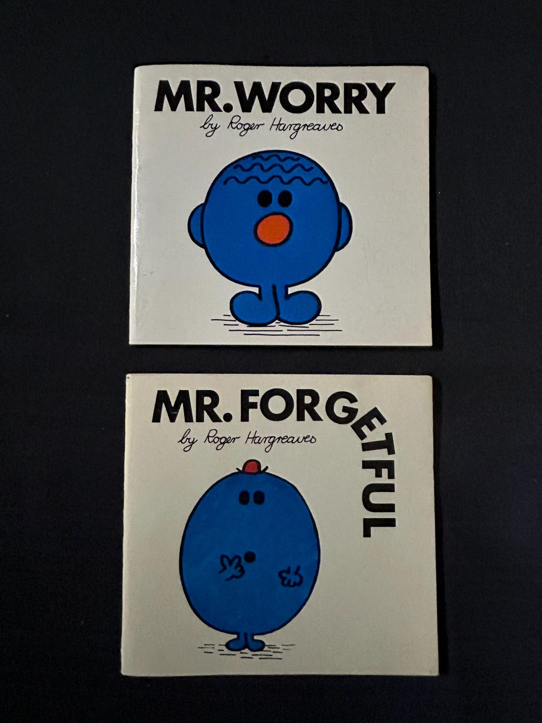 Set of 2 Vintage 1980 Roger Hargreaves Mr. Forgetful & Mr. Worry Books ...