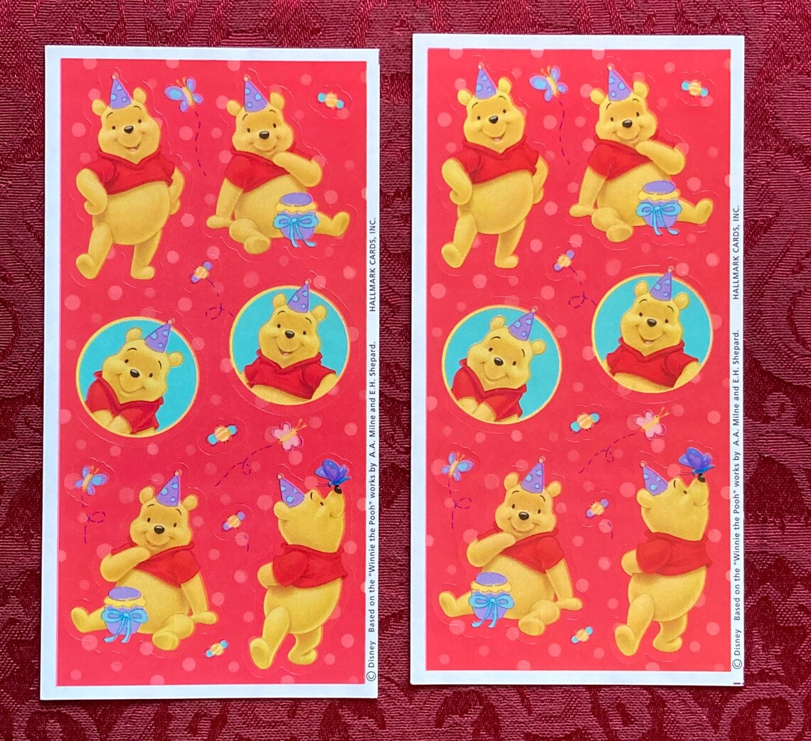 Set of 2 Winnie-the-pooh Sticker Sheets - Etsy