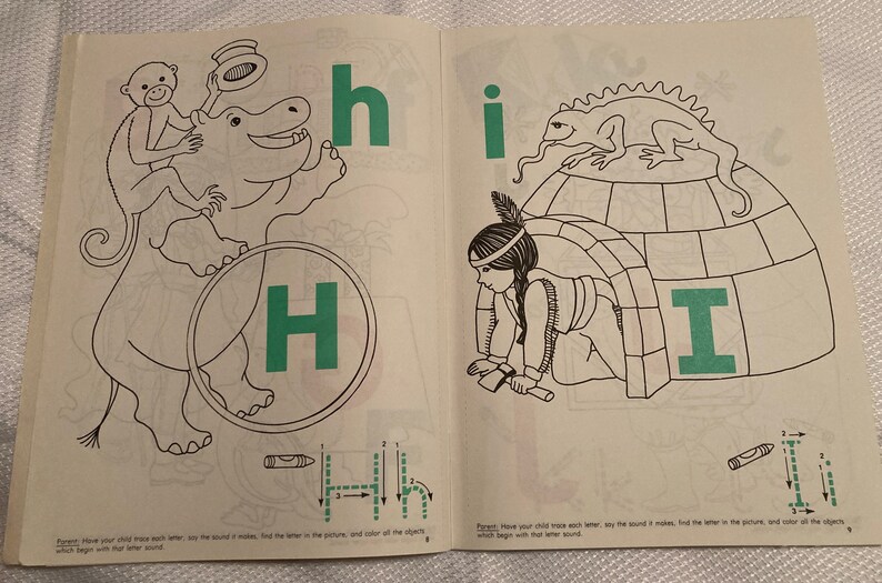 Vintage 1984 Golden Step Ahead Preschool Workbook ABC - Etsy