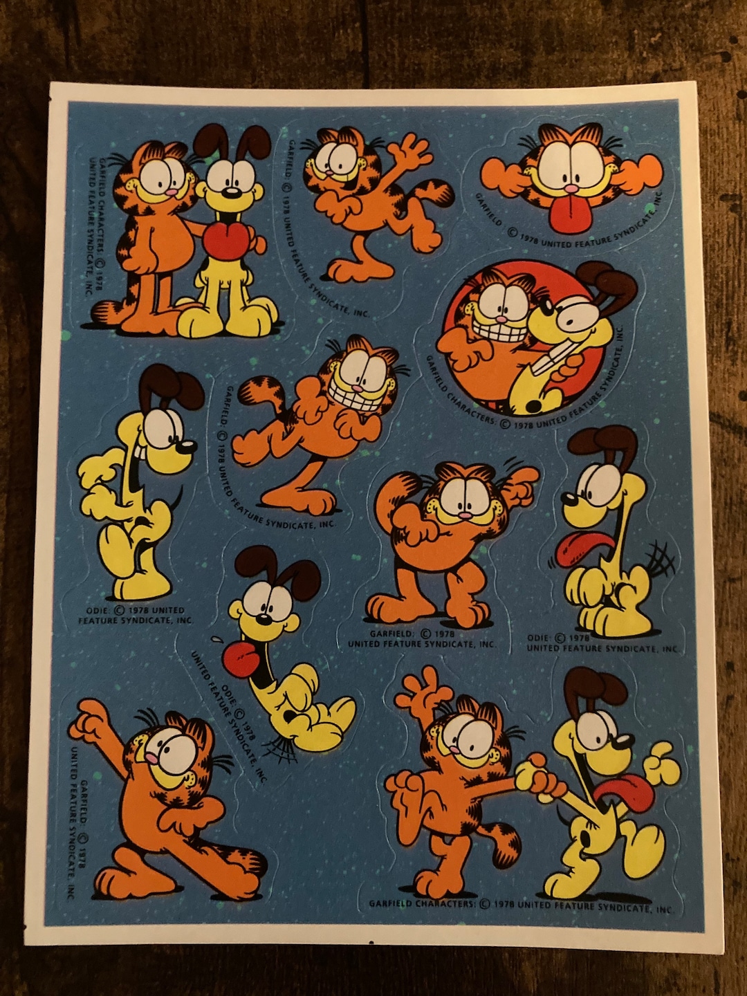 Vintage 1978 GARFIELD & Odie Sticker Sheet - Etsy