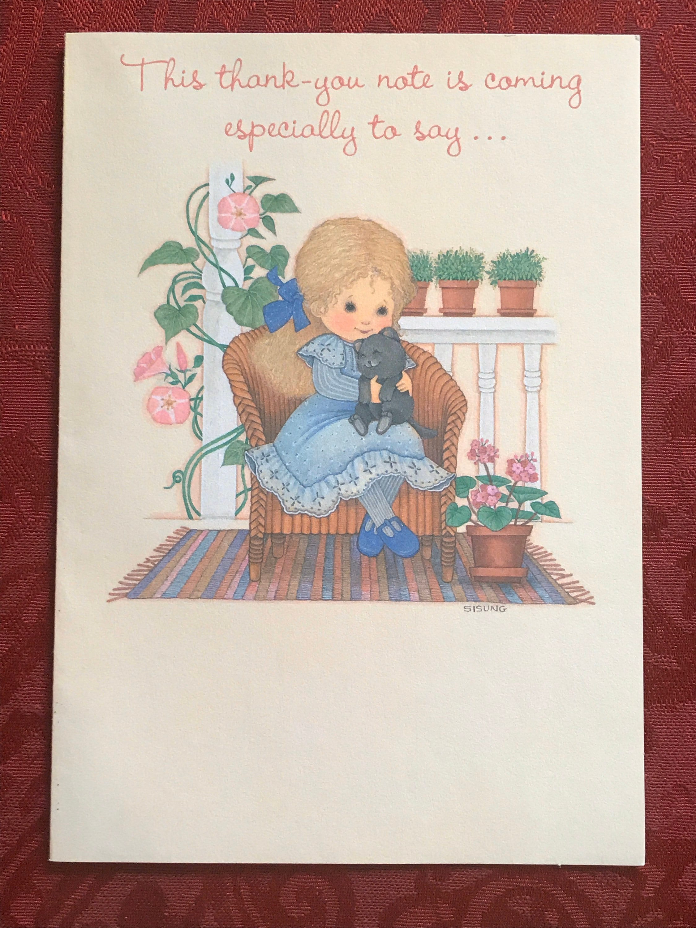 Set of 4 Vintage BUZZA Gibson Greetings Cards Thank | Etsy