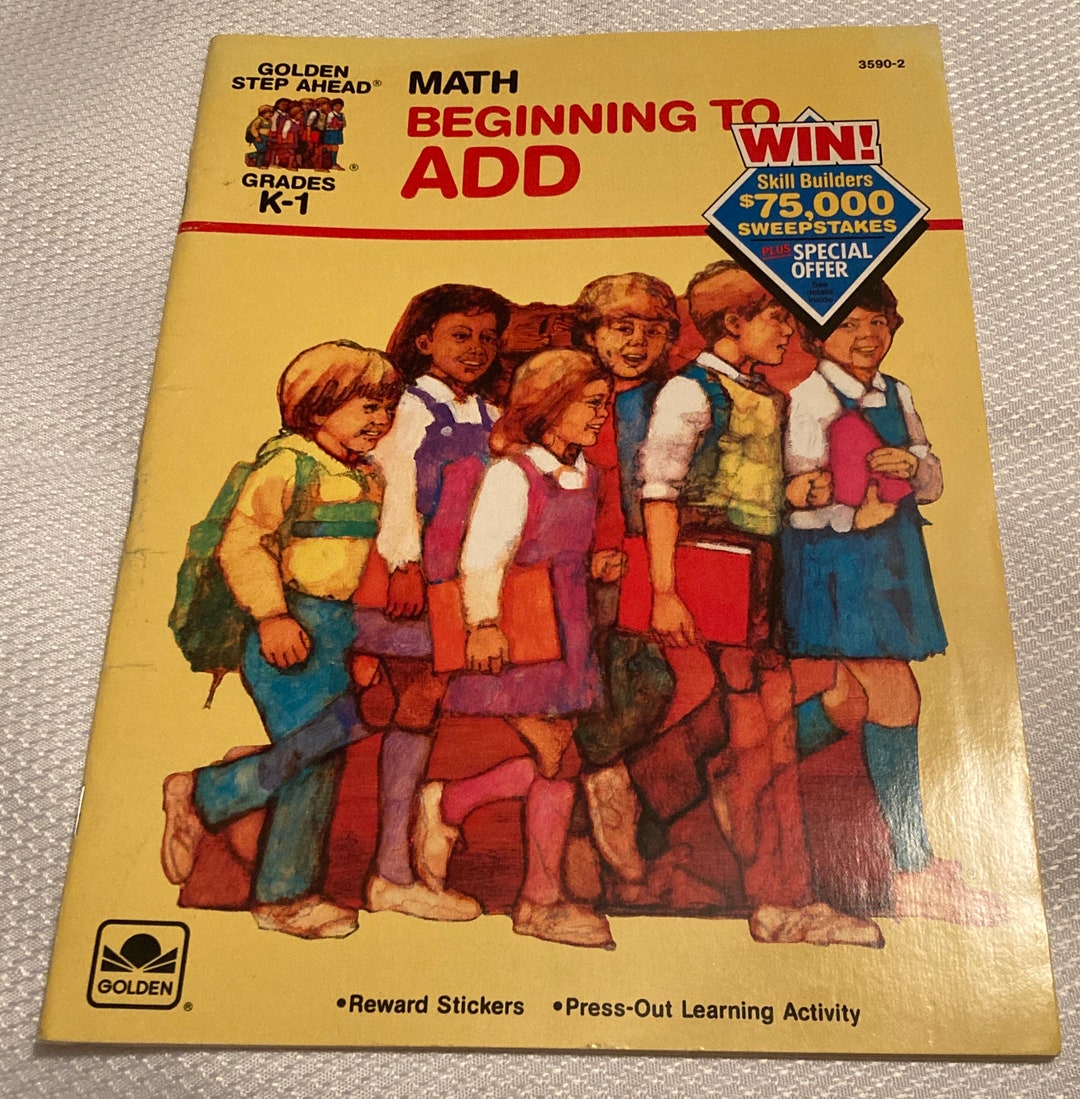 Vintage 1986 Golden Step Ahead Grades K-1 Workbook Math Beginning to ...
